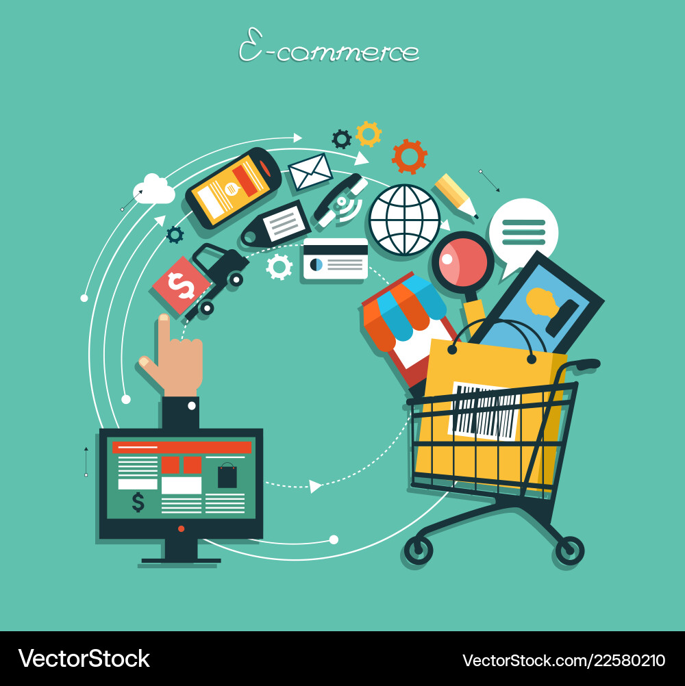 Infografiken Hintergrund e-Commerce Lizenzfreier Vektor