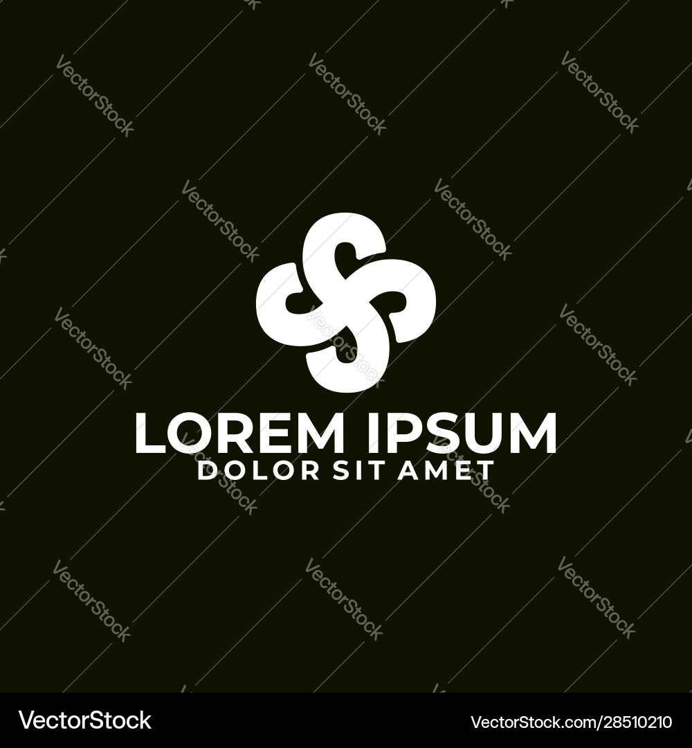 Initial letter double s logo template Royalty Free Vector