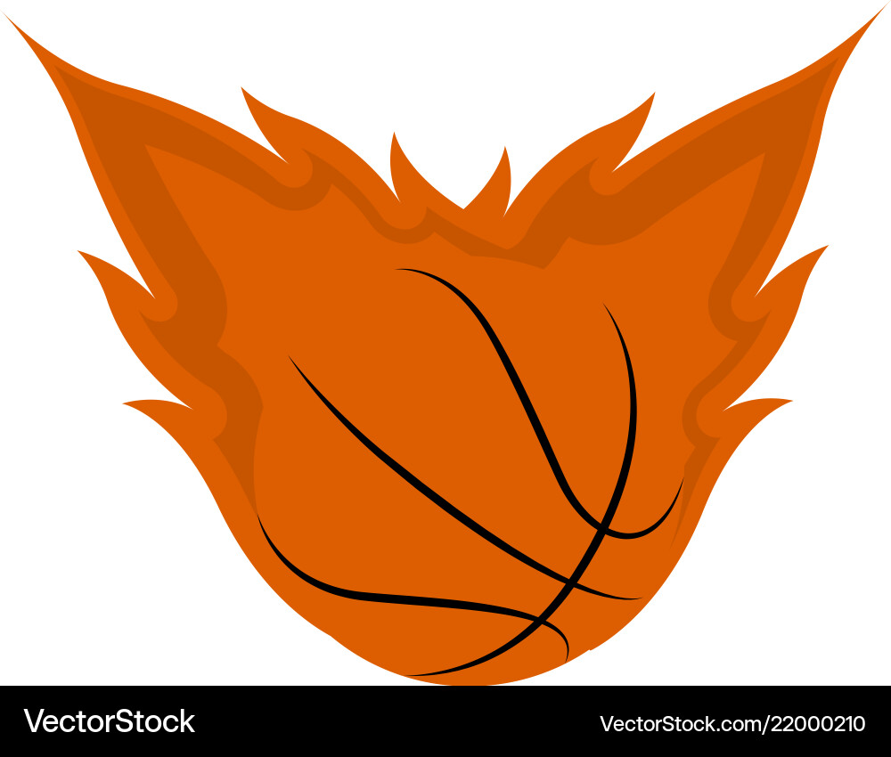 Isolated basketball ball with fire effect Vector Image