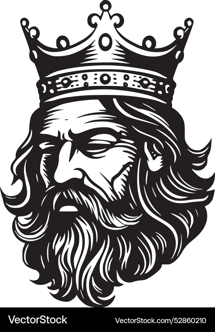 König - schwarz und weiß Lizenzfreies Vektorbild