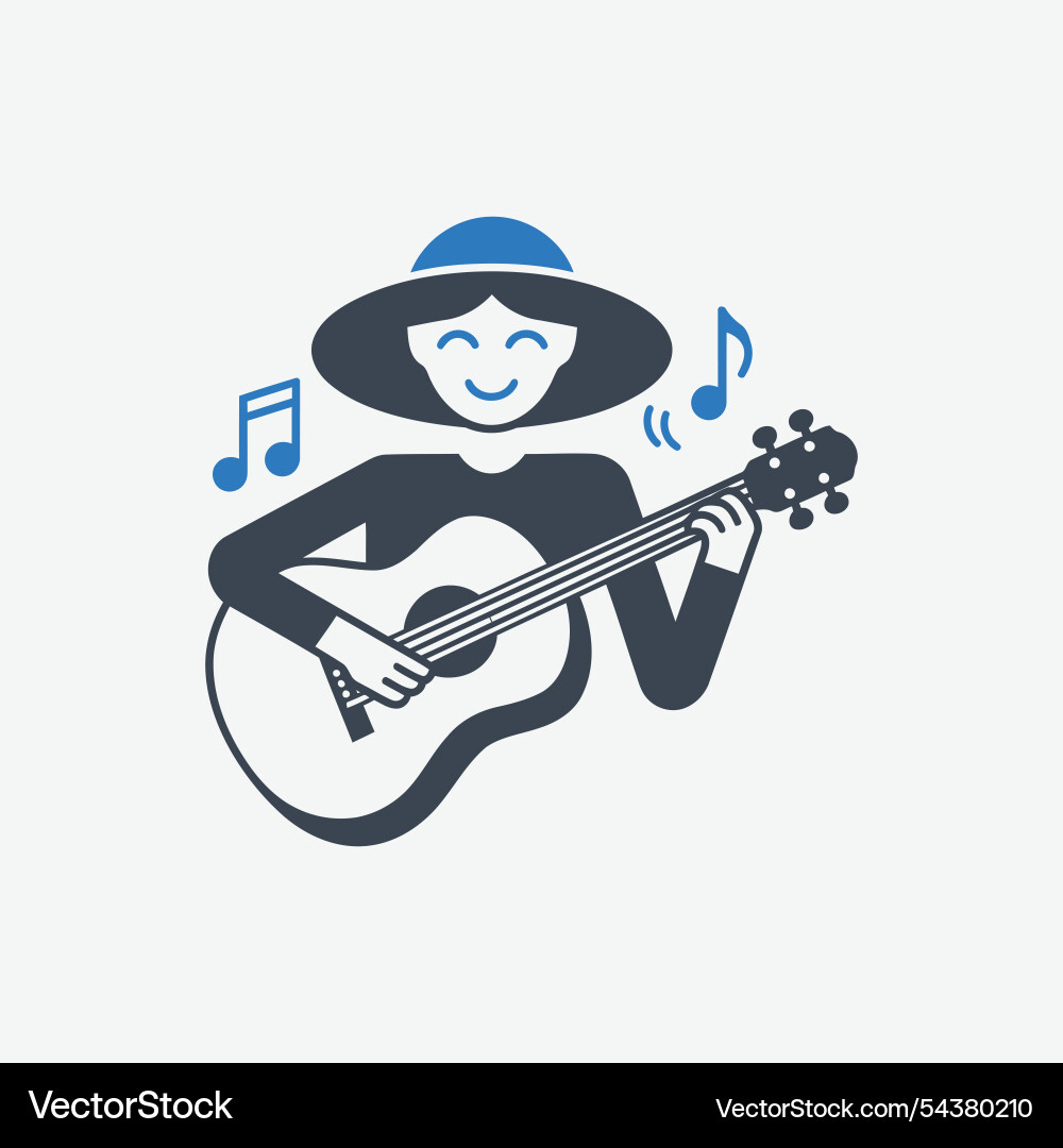 Musician playing guitar icon Royalty Free Vector Image