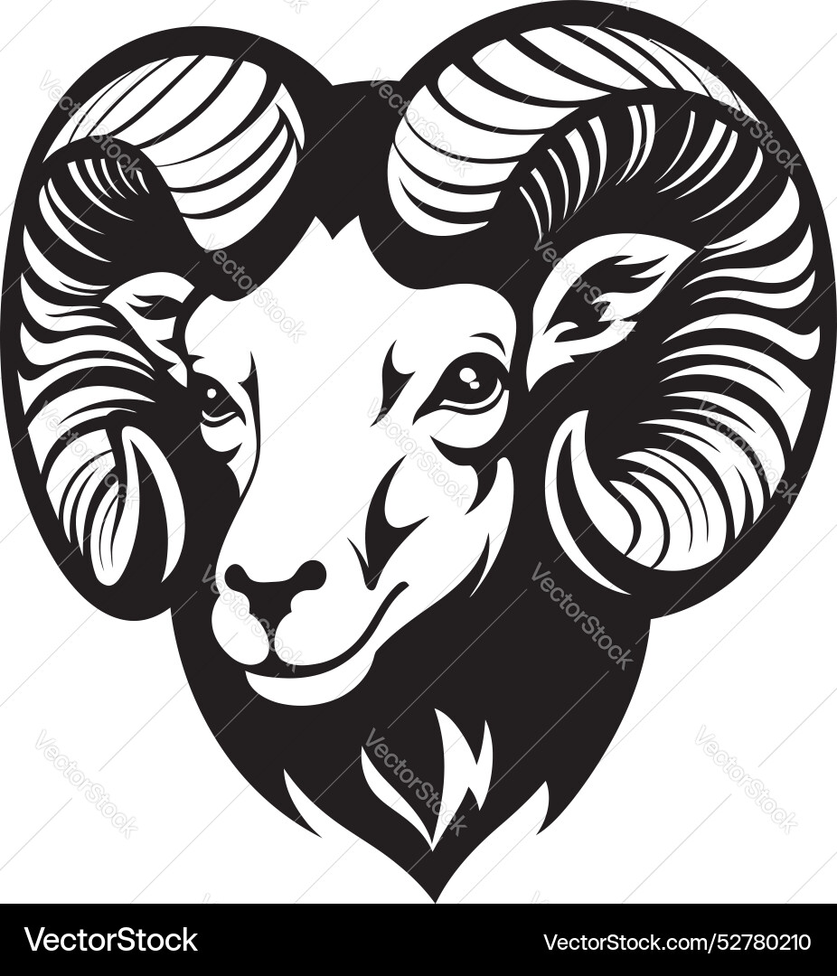 Nostalgic strength vintage ram head logo icon old Vector Image