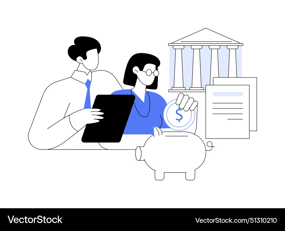 Open saving account isolated cartoon Royalty Free Vector