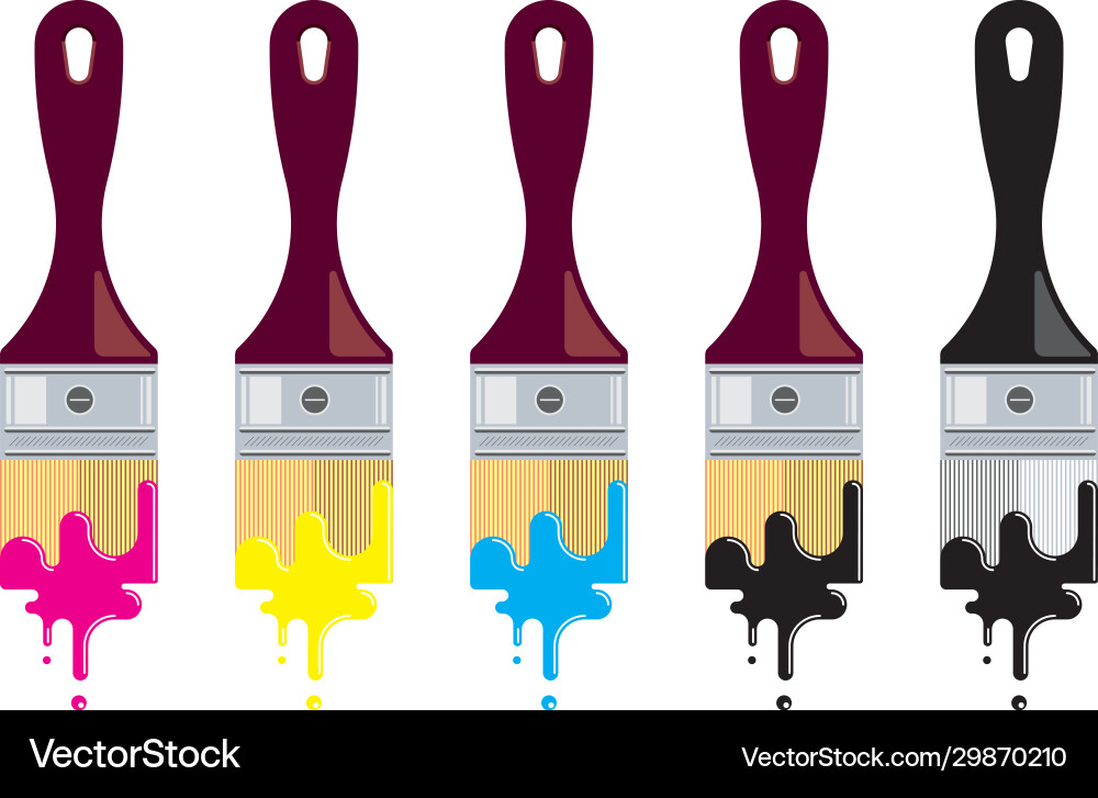 Paint brushes Royalty Free Vector Image - VectorStock