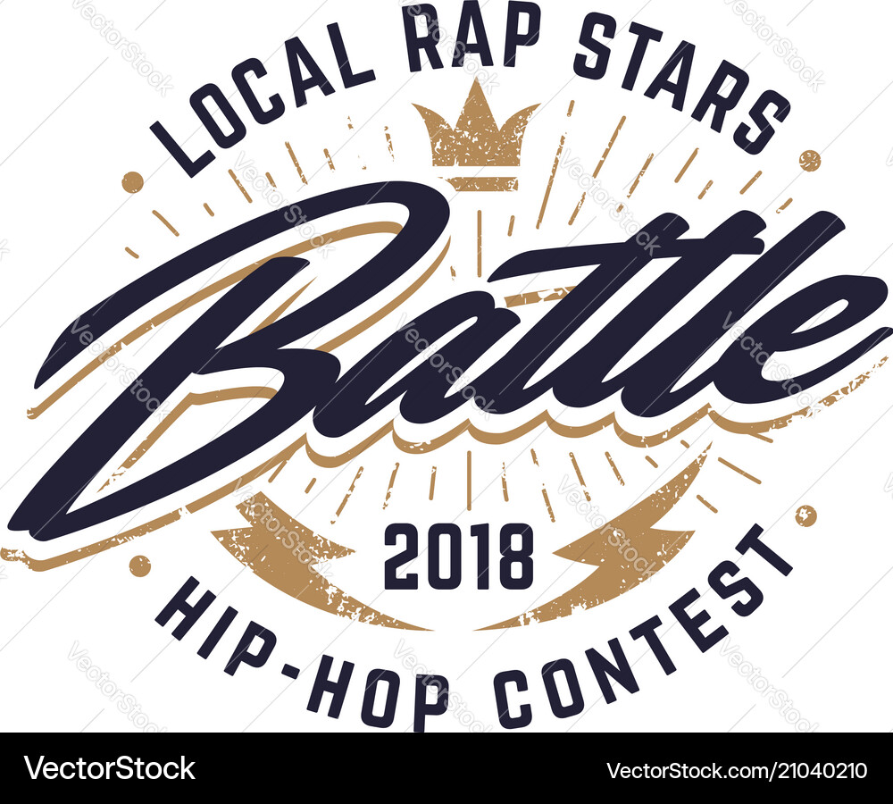 Rap Battle Emblem - Hip Hop Art Royalty Free Vector Image