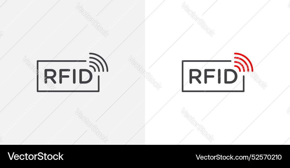 Rfid icon set on white background Royalty Free Vector Image