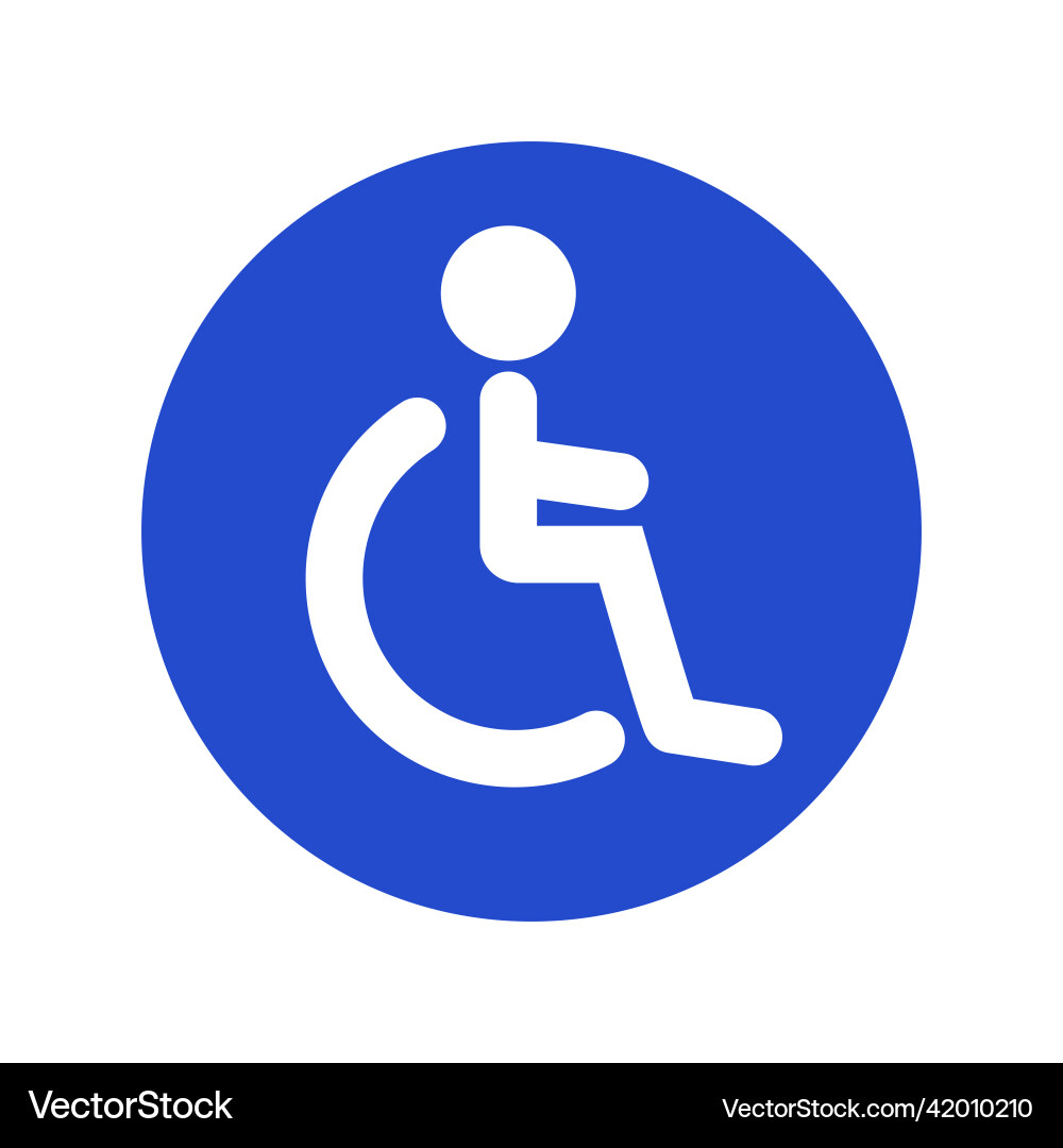 Round wheelchair sign Royalty Free Vector Image