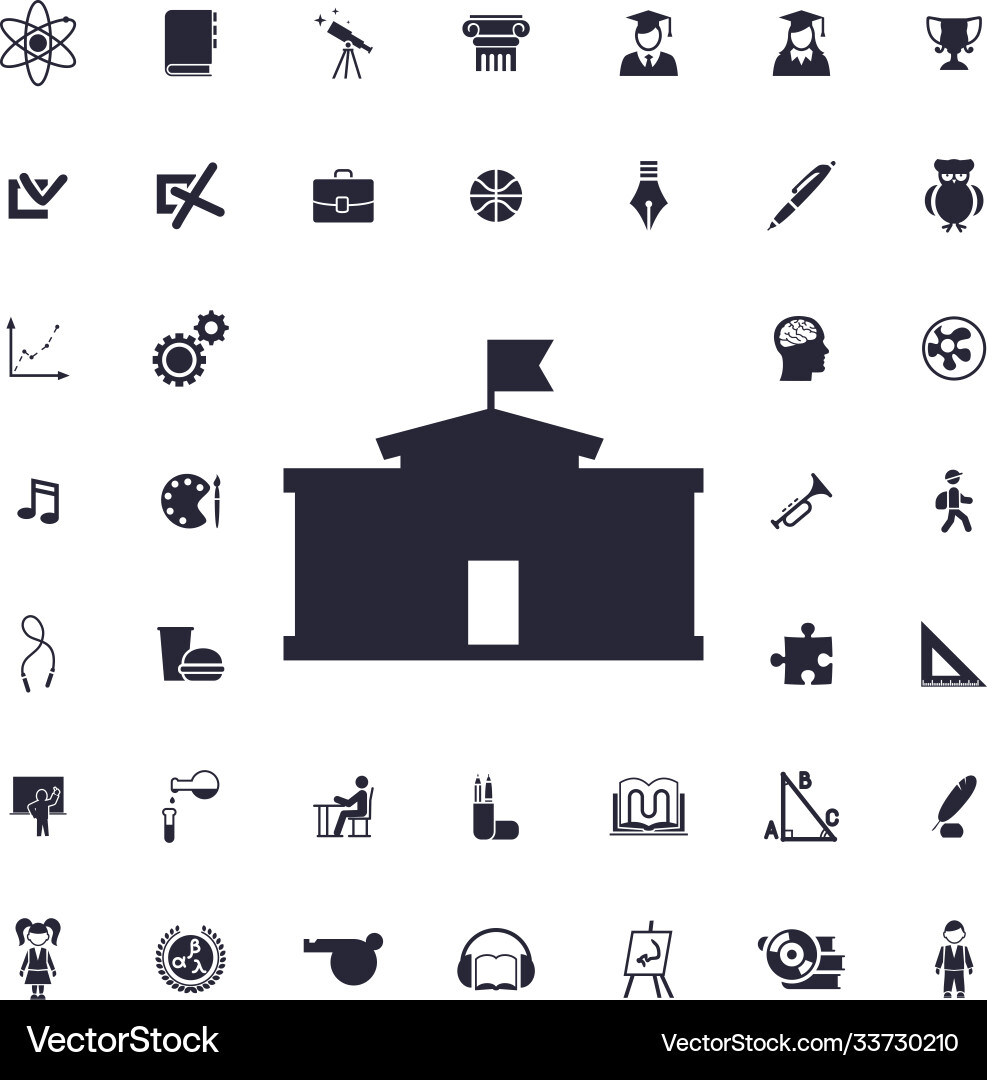 School building icon Royalty Free Vector Image