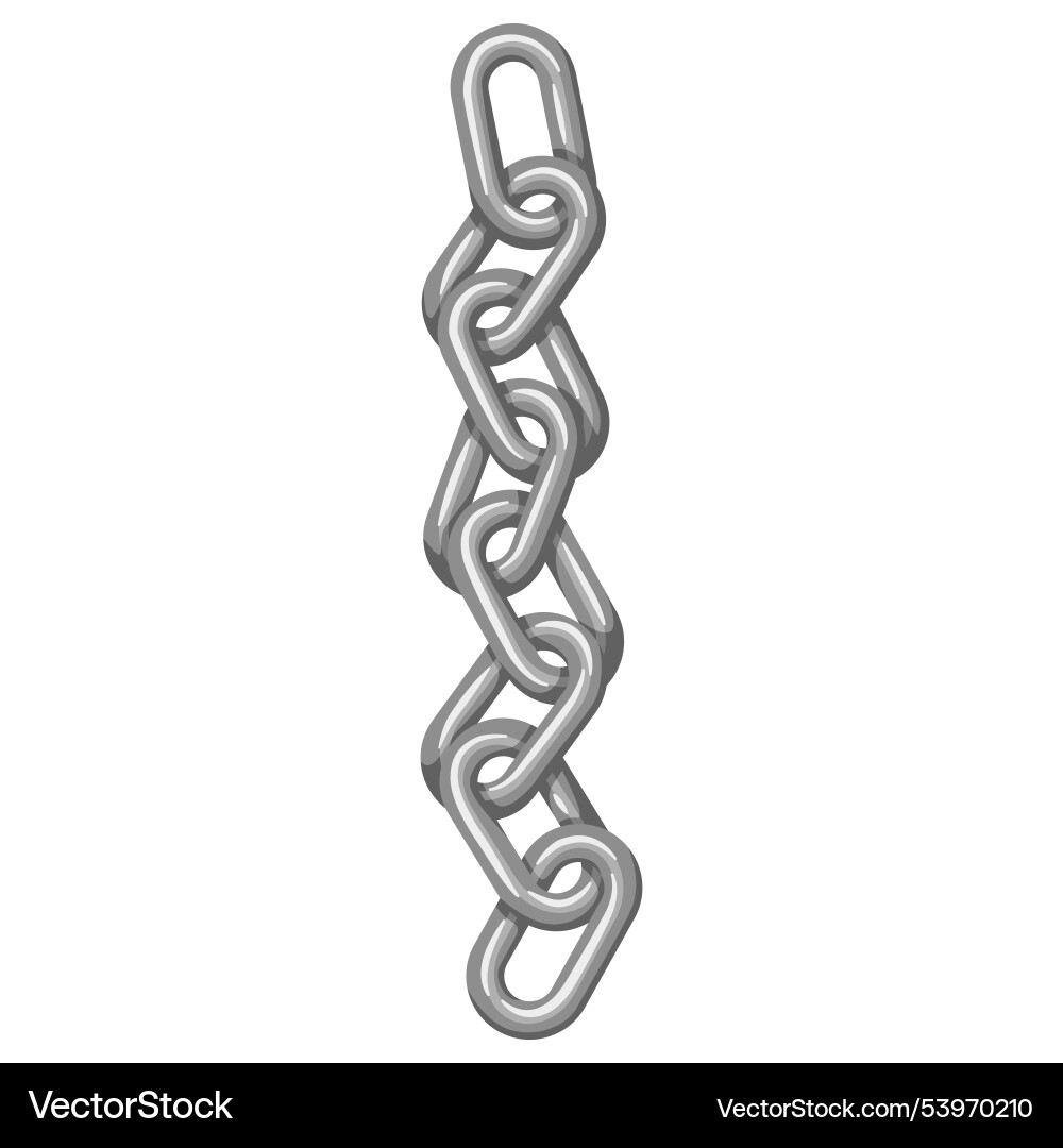 Silver iron chain link depicting strength unity Vector Image