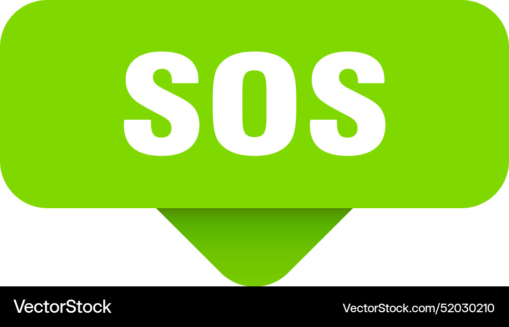 Sos sticker sign on transparent background Vector Image
