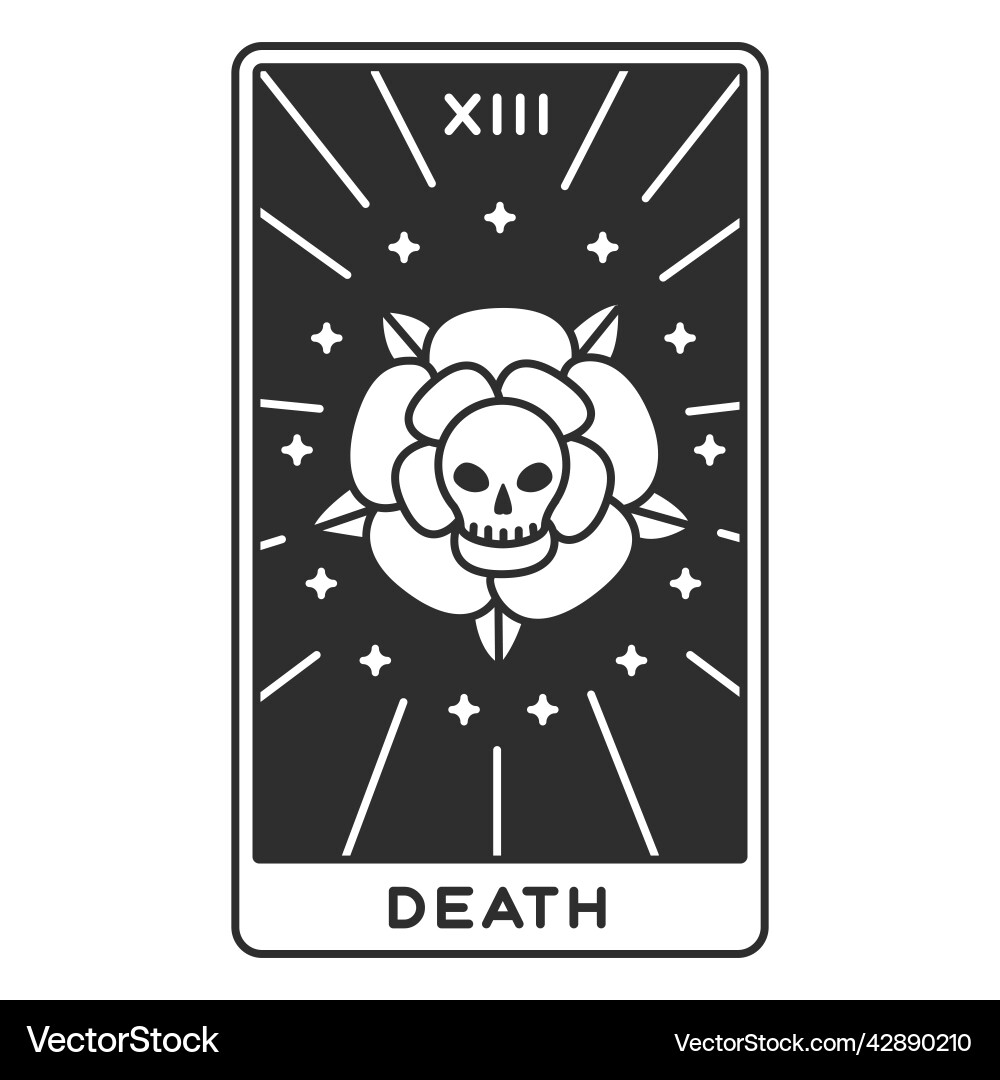 Tarot card death stroke high quality Royalty Free Vector