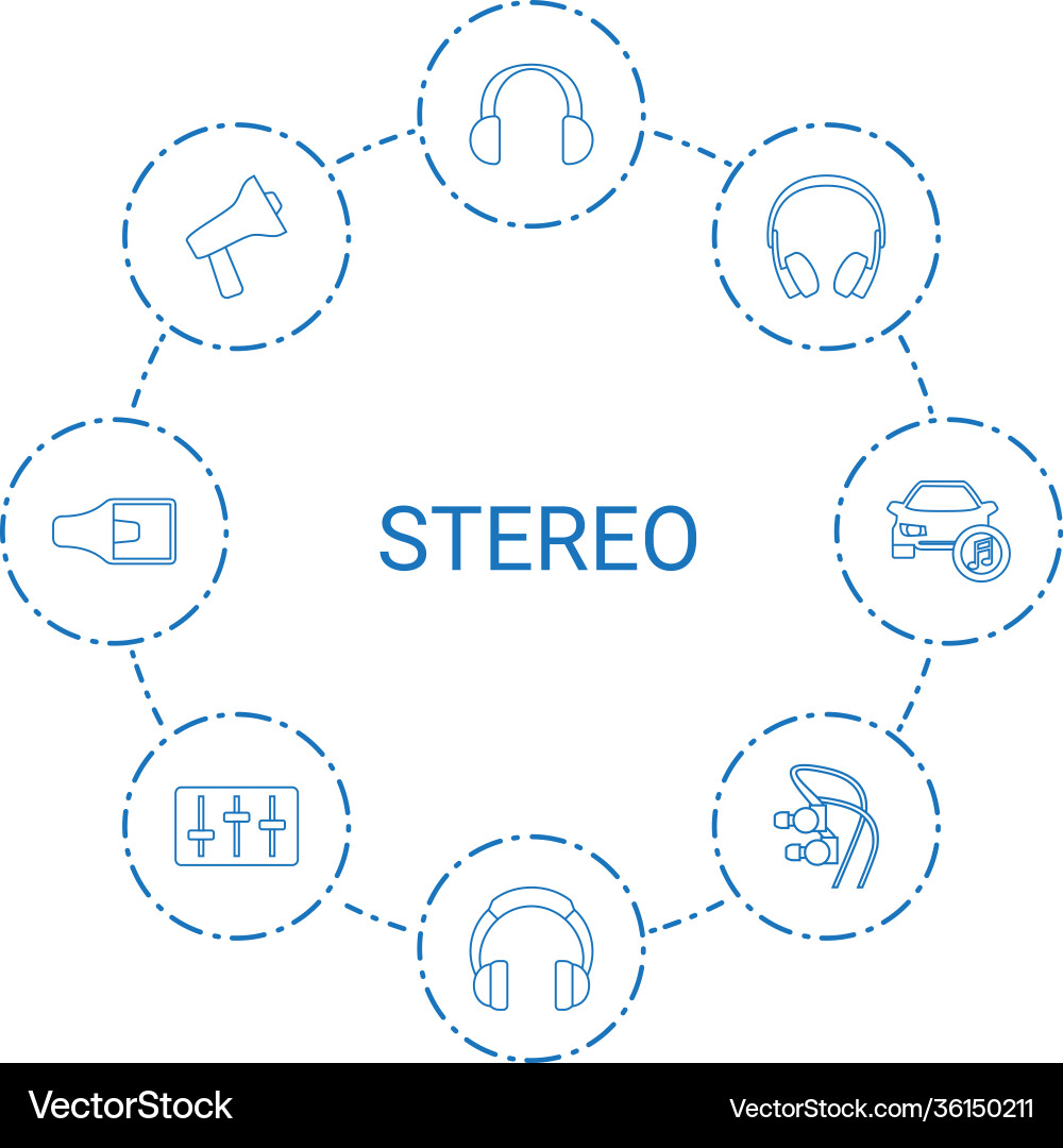 8 Stereo-Icons Lizenzfreies Vektorbild - VectorStock