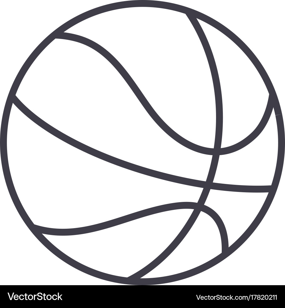 Basketball sign line icon Royalty Free Vector Image