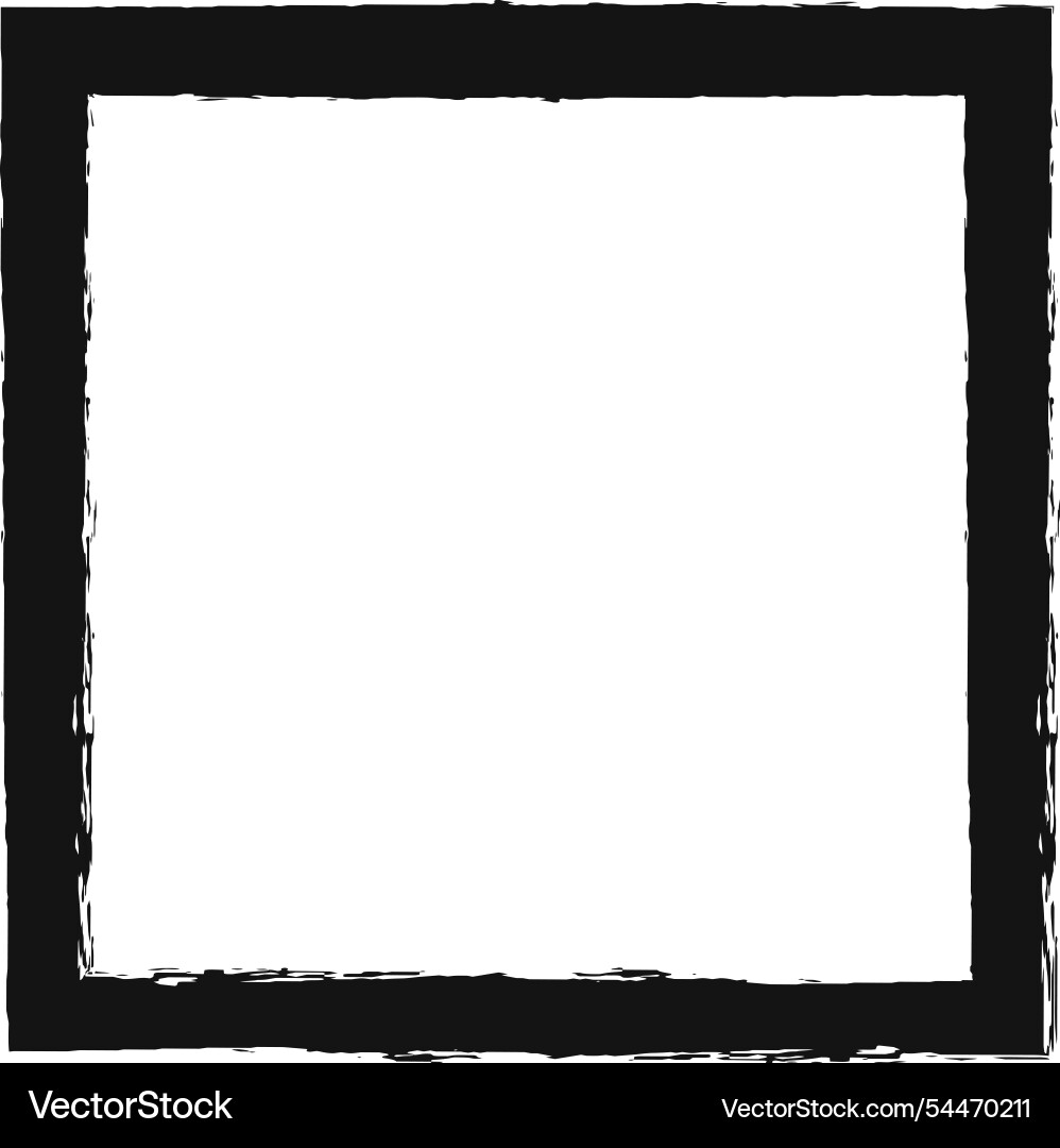 Black grunge frame creates a distressed border Vector Image