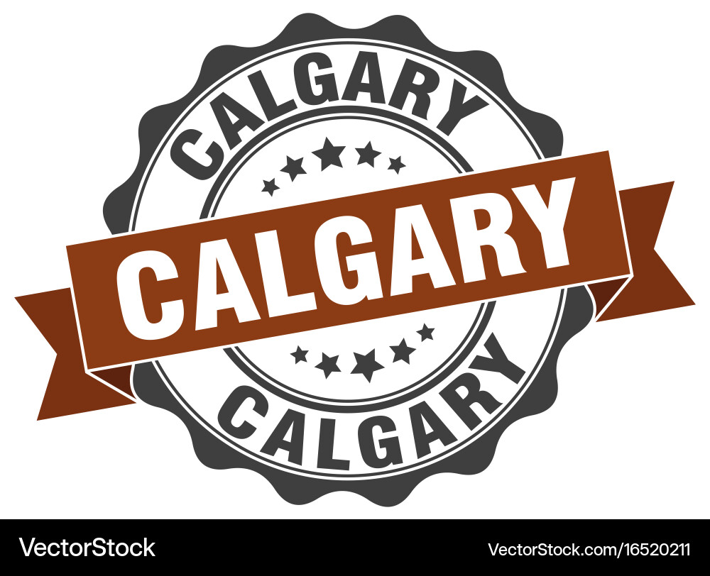 Calgary round ribbon seal Royalty Free Vector Image