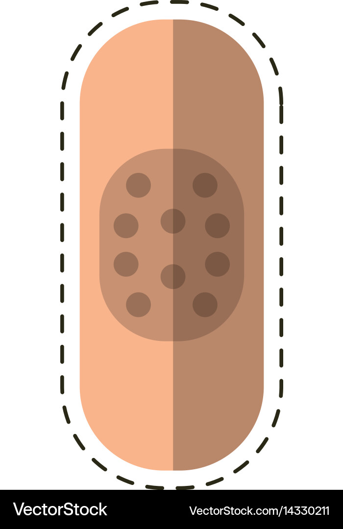 Cartoon band plaster first aid icon Royalty Free Vector