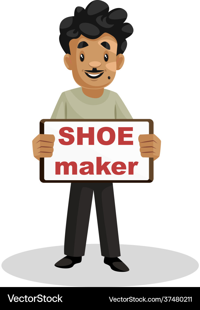 Cobbler cartoon character Royalty Free Vector Image