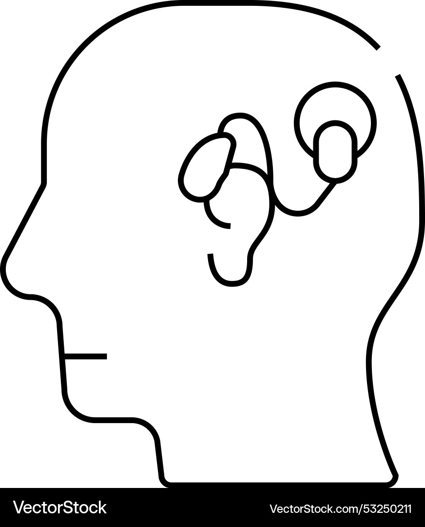 Cochlear implant line icon Royalty Free Vector Image