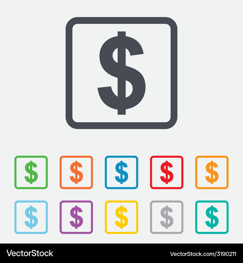 Dollar Sign Icon - Currency Symbol Royalty Free Vector Image