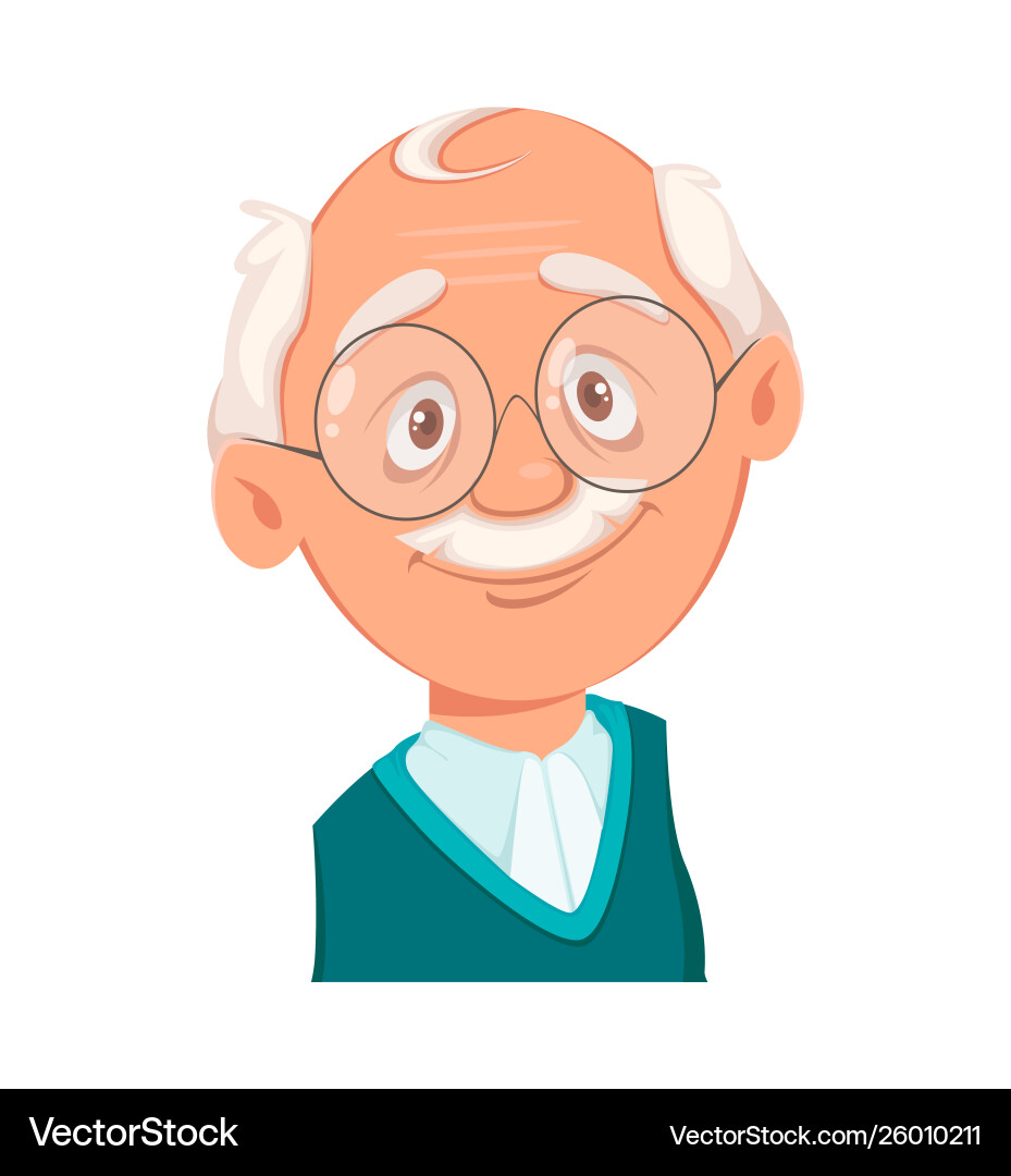 Face expression grandfather smiling Royalty Free Vector