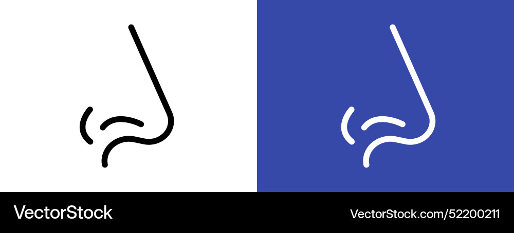Human nose icon logo sign set outline Royalty Free Vector