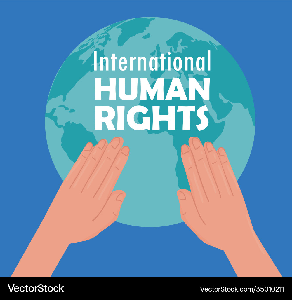 International human rights lettering poster Vector Image