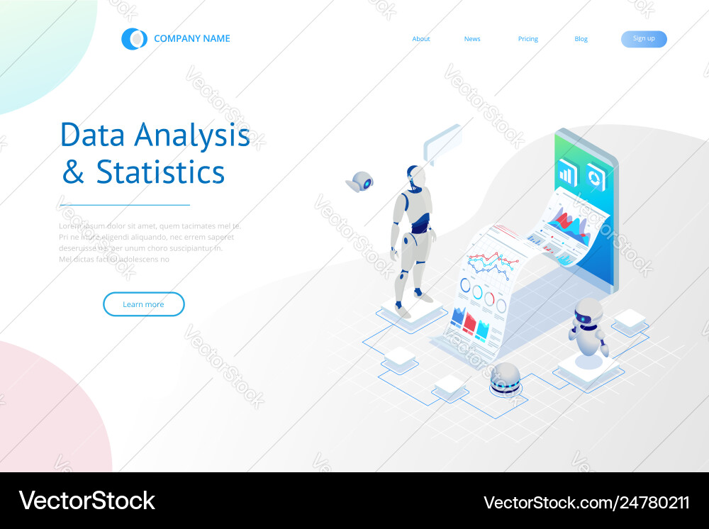 Isometric chat bot and online survey exam Vector Image