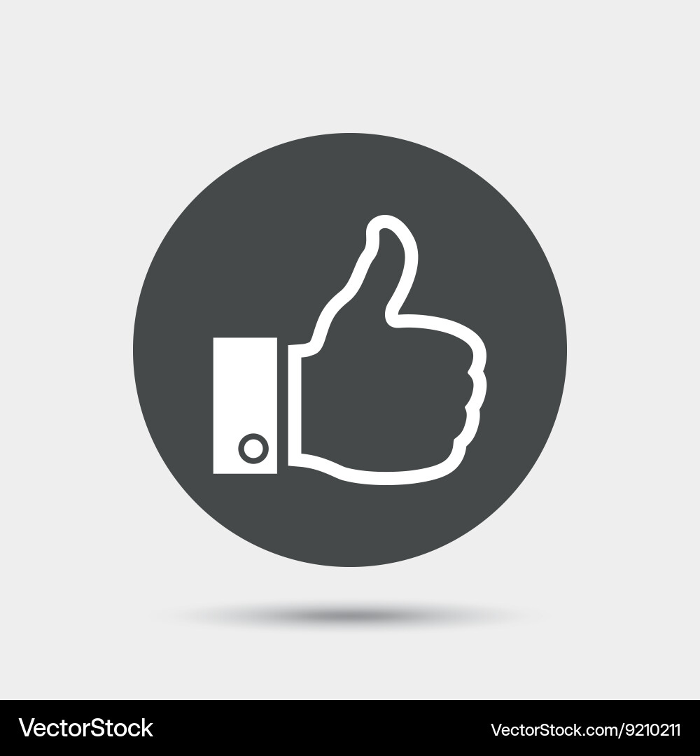 Like sign icon hand finger up symbol Royalty Free Vector