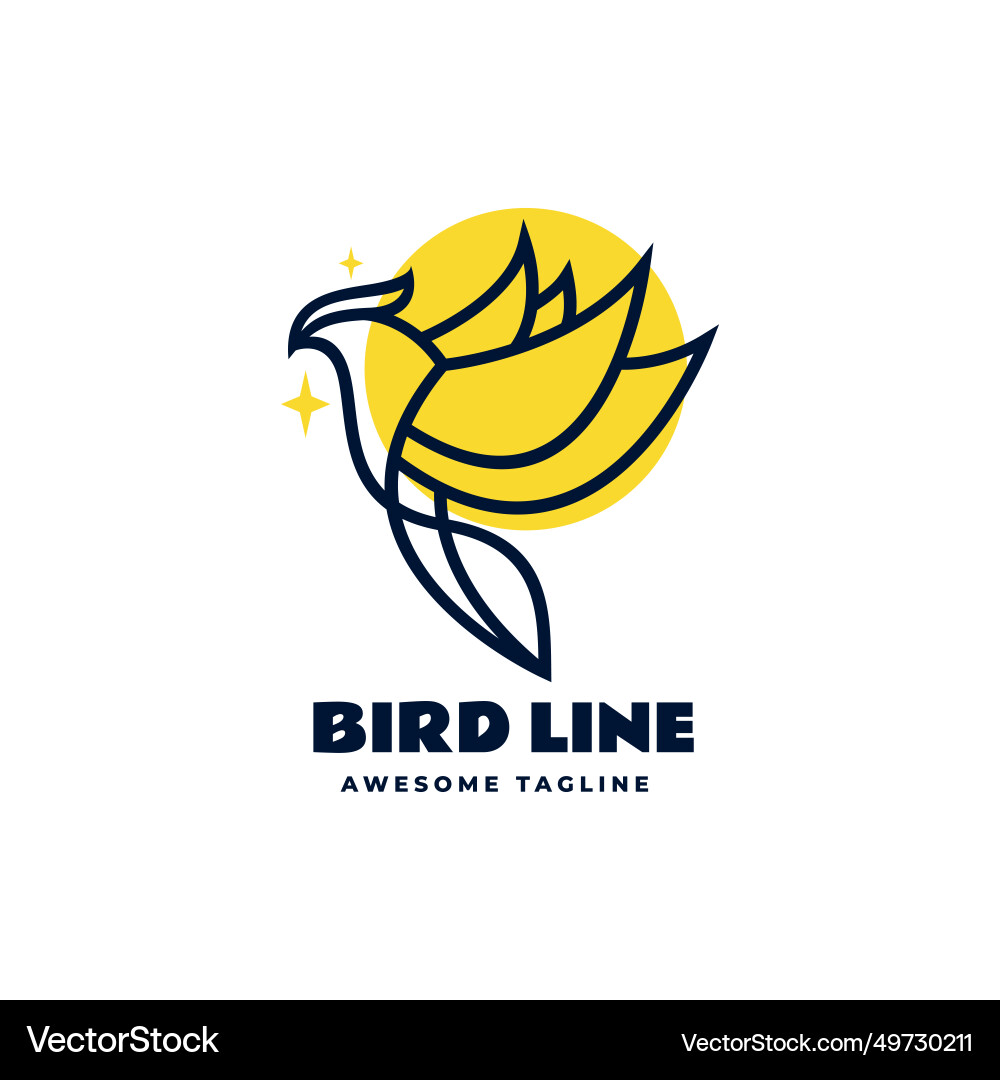 Logo bird line art style Royalty Free Vector Image