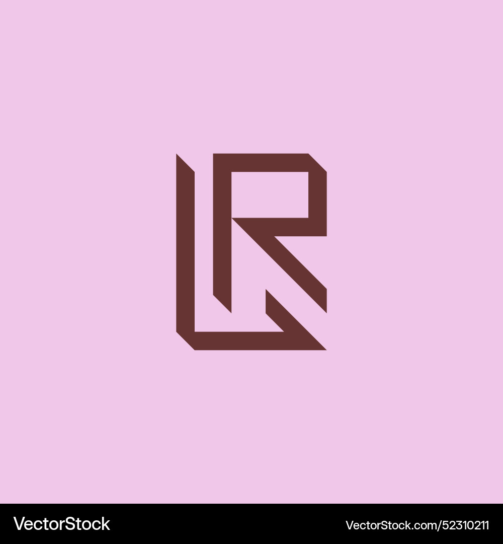 Monogram letters lr Royalty Free Vector Image - VectorStock