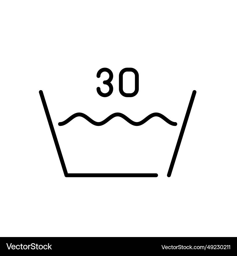 Washing clothes at 30 degrees temperature gentle Vector Image