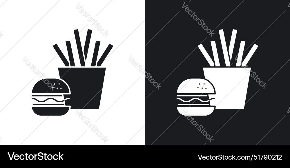 Burger fries icon Royalty Free Vector Image - VectorStock