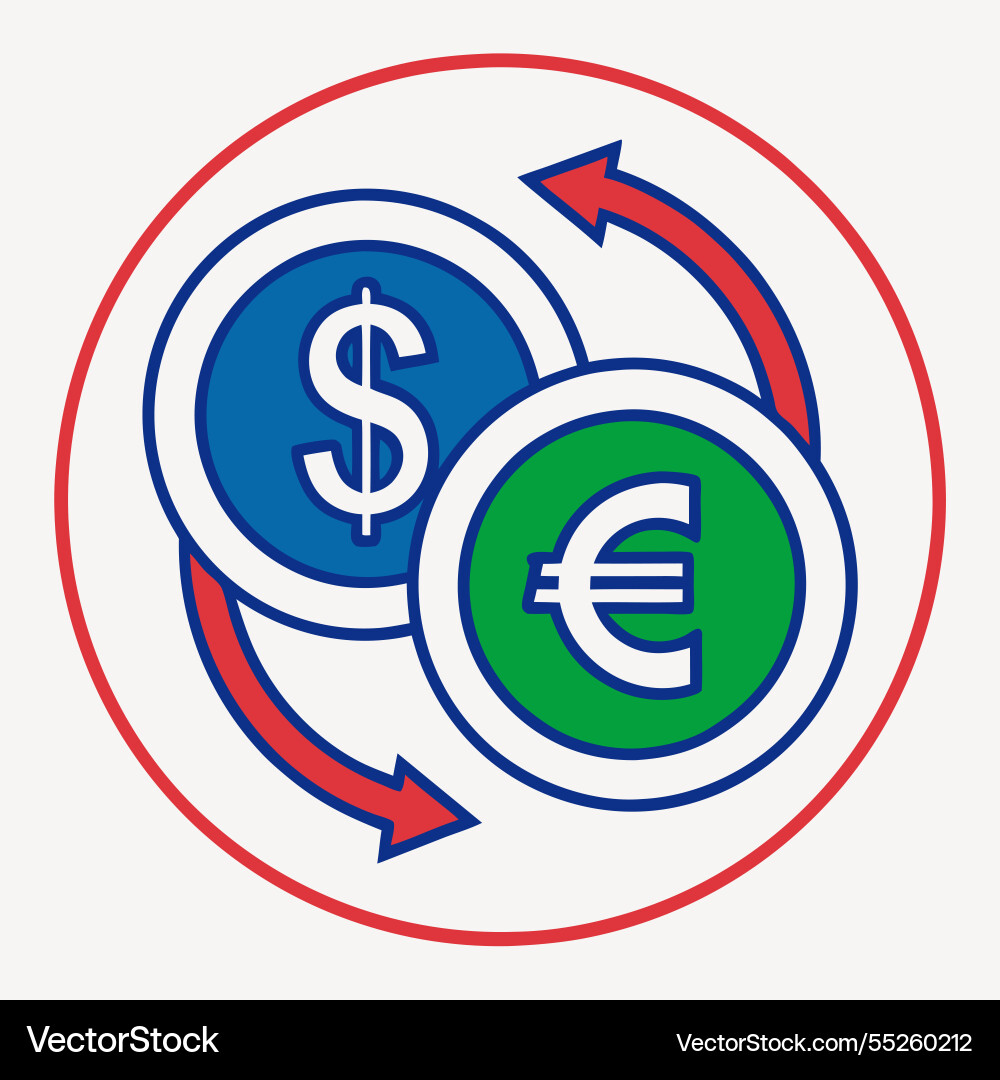 Currency exchange icon Royalty Free Vector Image