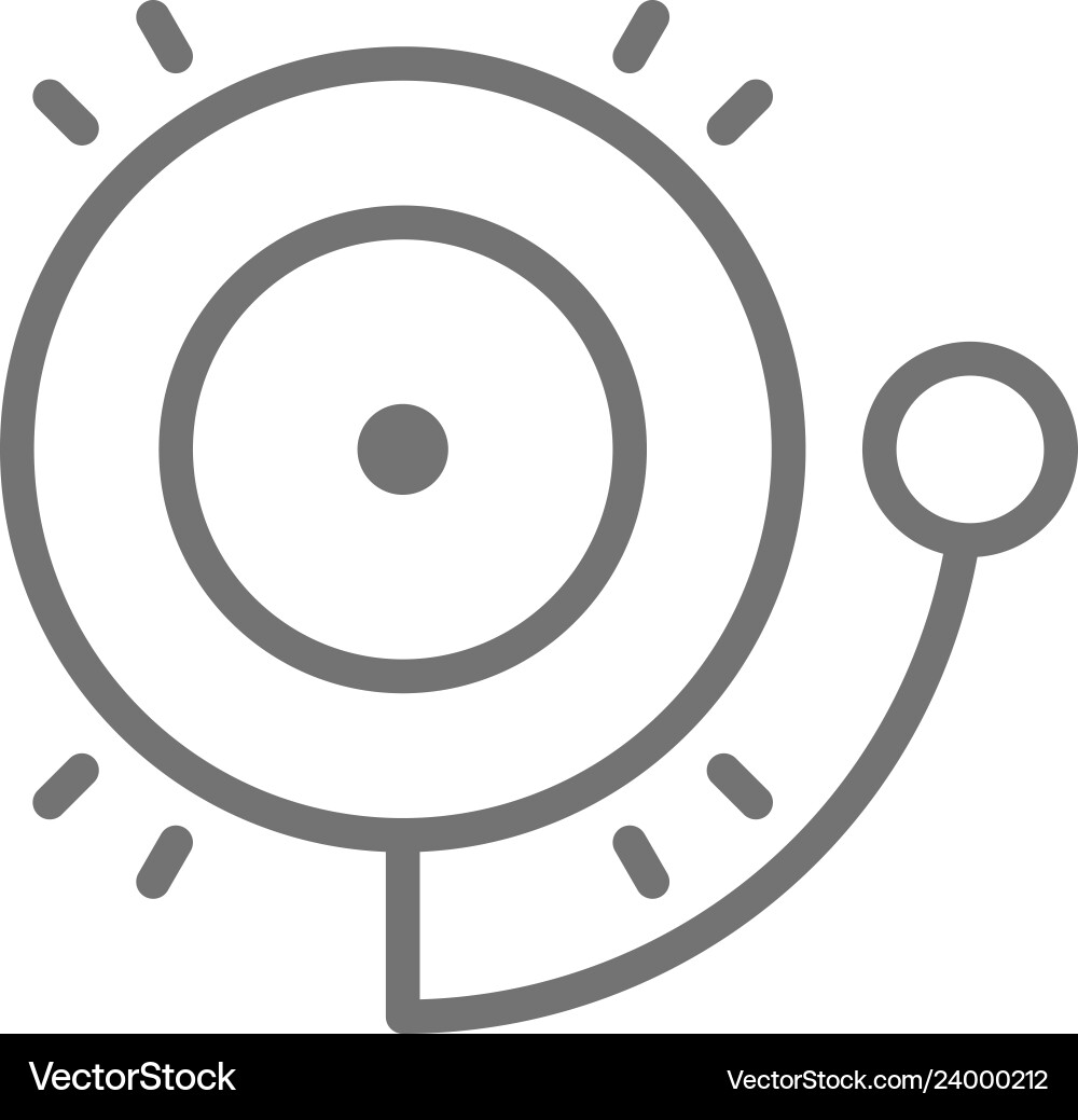 Fire alarm bell line icon Royalty Free Vector Image