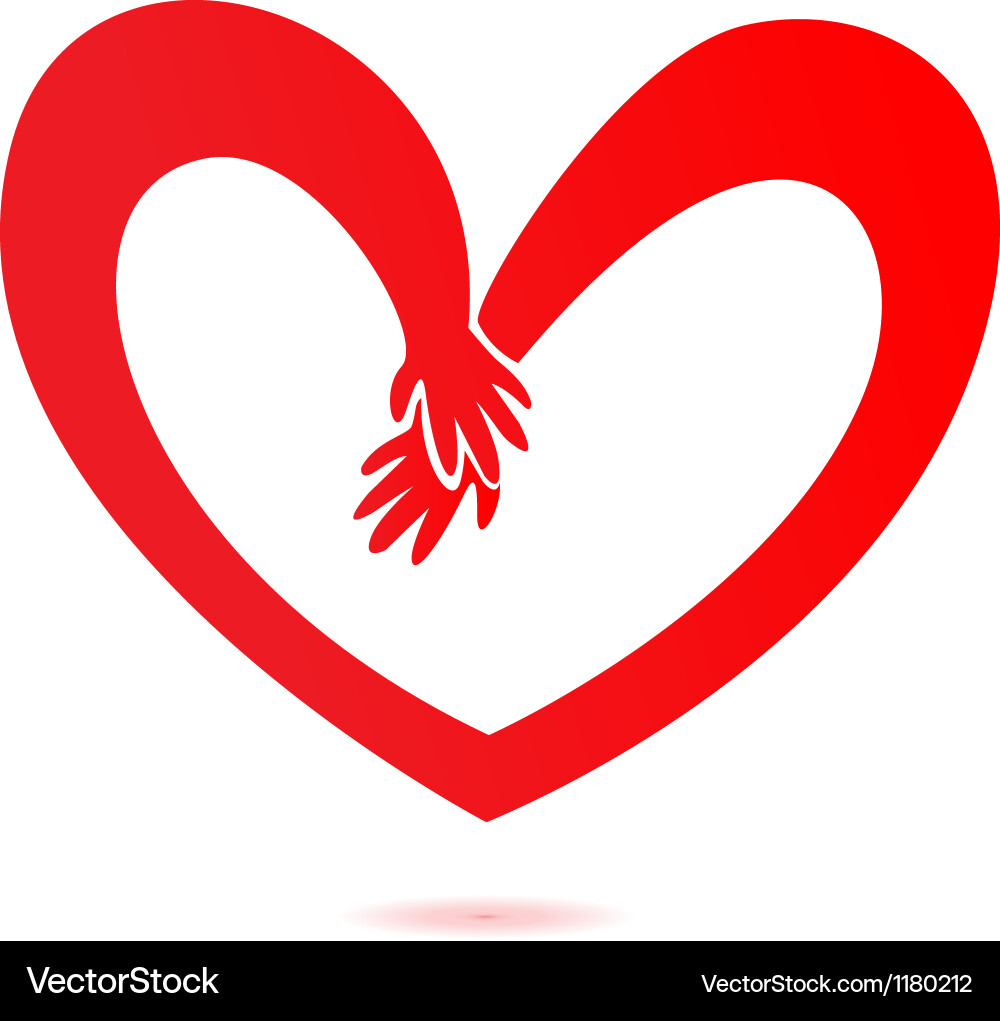 Hands and heart love Royalty Free Vector Image