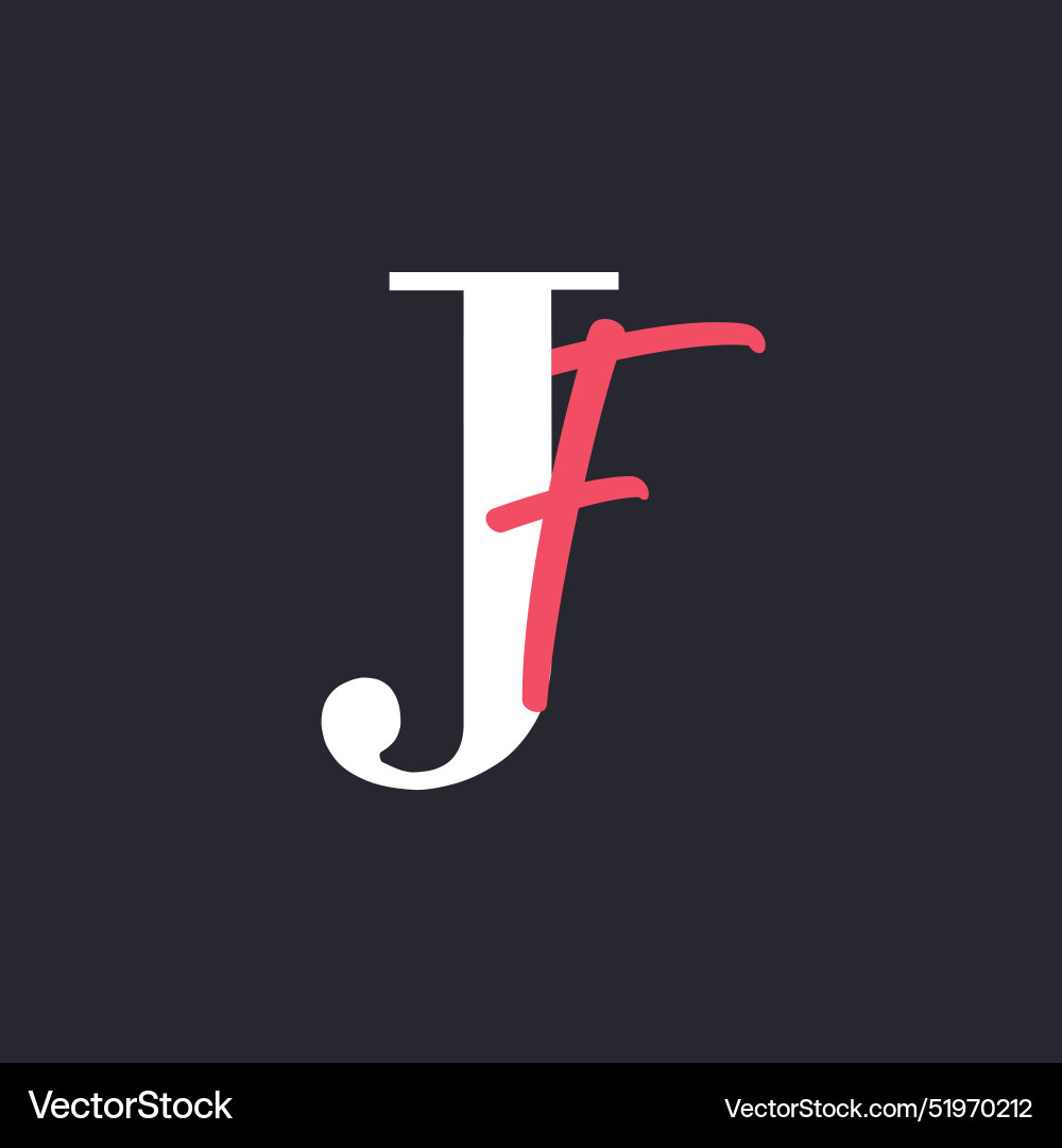 Letter jf logo perfectly blended initials – Royalty-Free Vector ...