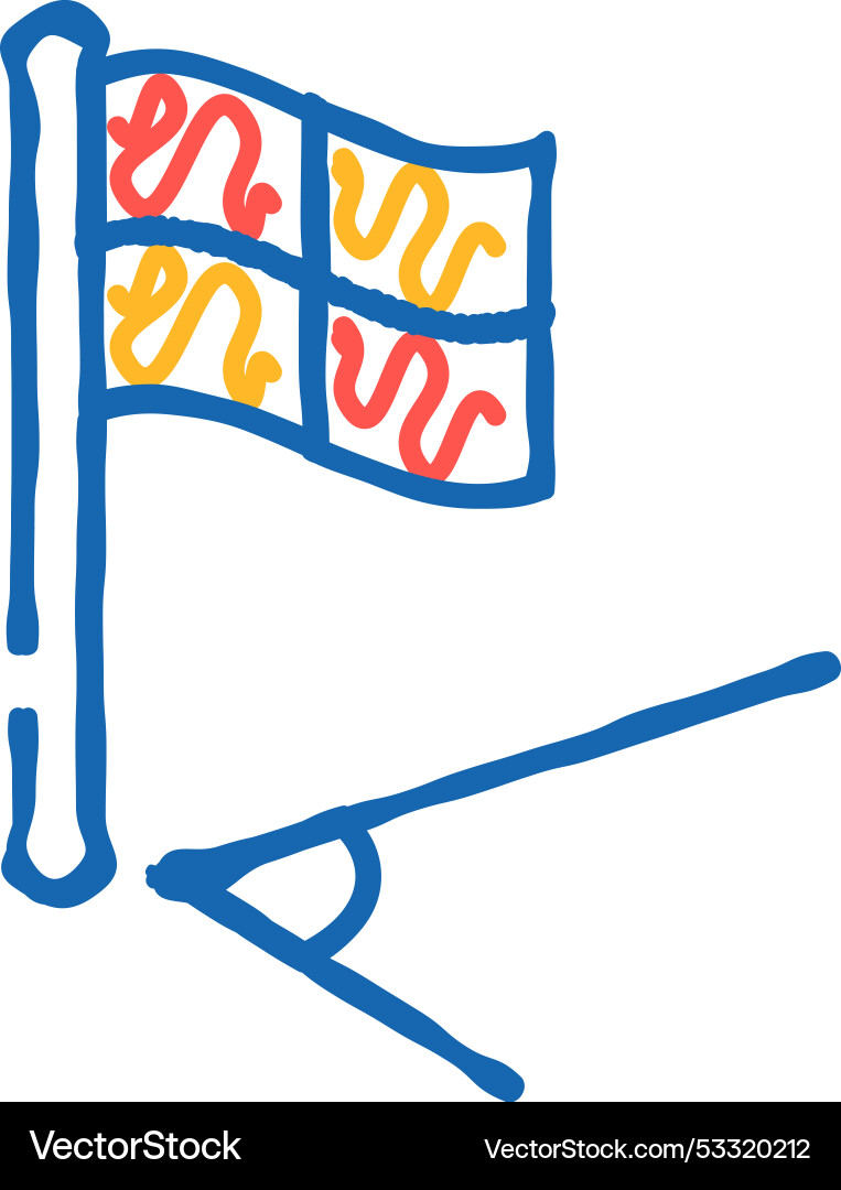 Map flag icon doodle Royalty Free Vector Image