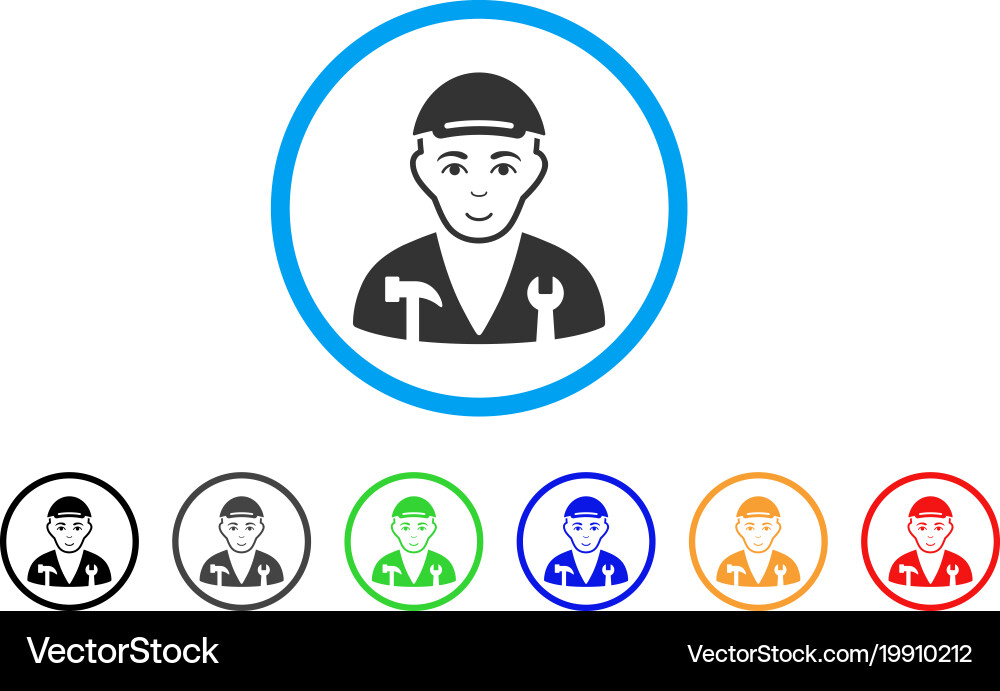 Serviceman rounded icon Royalty Free Vector Image