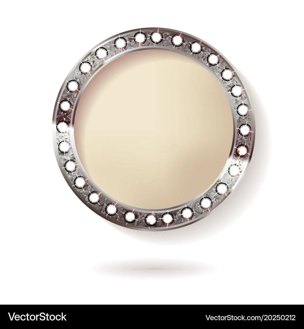 Silver round frame cinema Royalty Free Vector Image