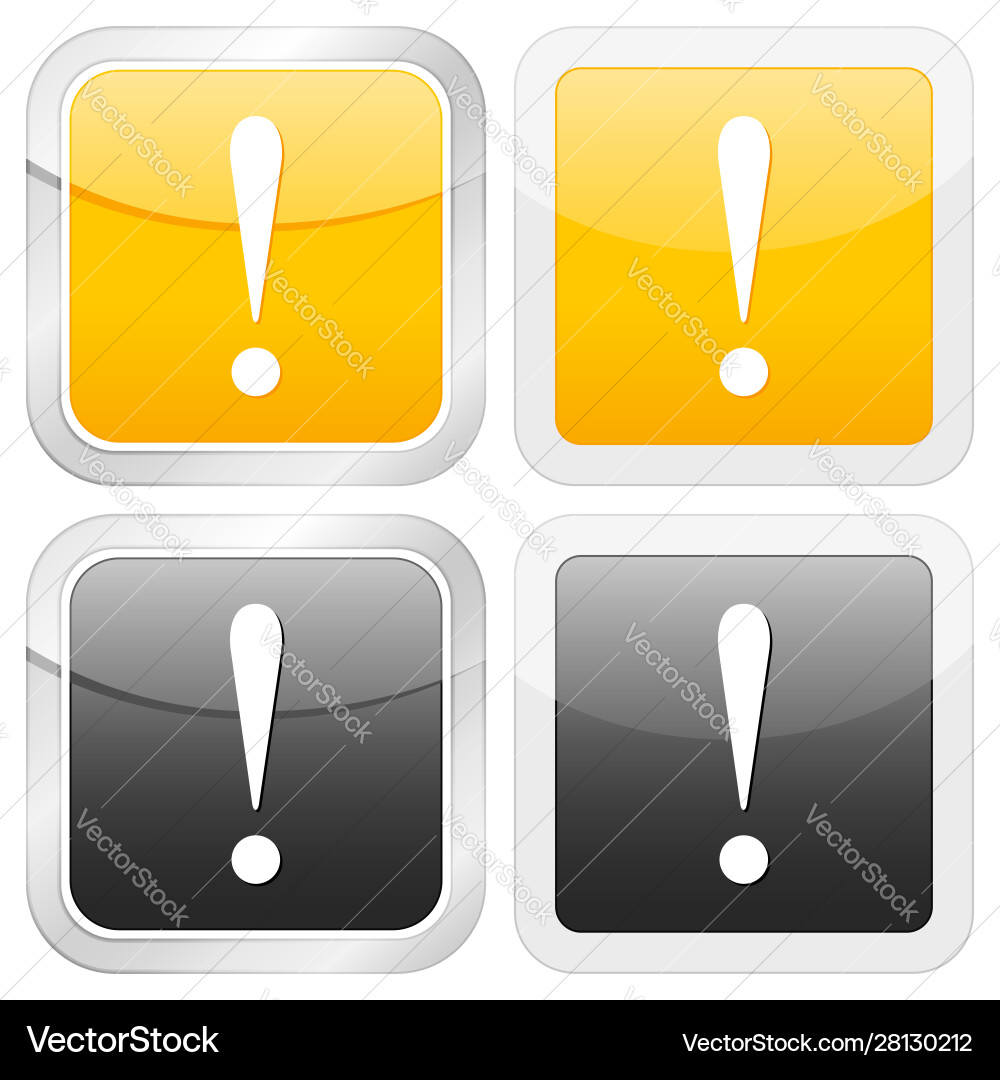 Square icon exclamation mark Royalty Free Vector Image