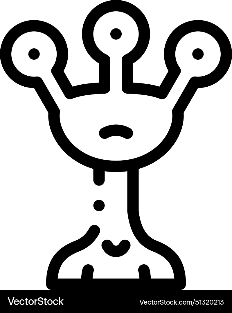 Alien icon thin linear style design isolated Vector Image