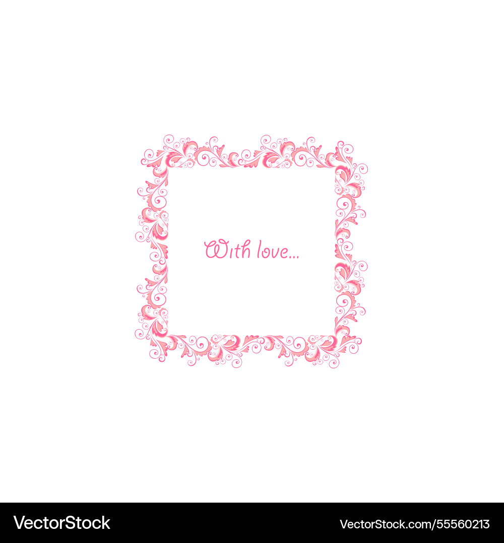 Beautiful pink floral decorative borders and Vector Image