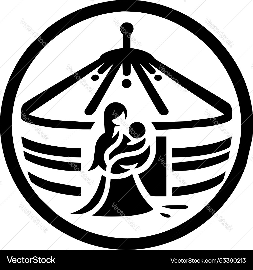 Black and white of loving mongolian mother Vector Image Black and white of loving mongolian mother Vector Image