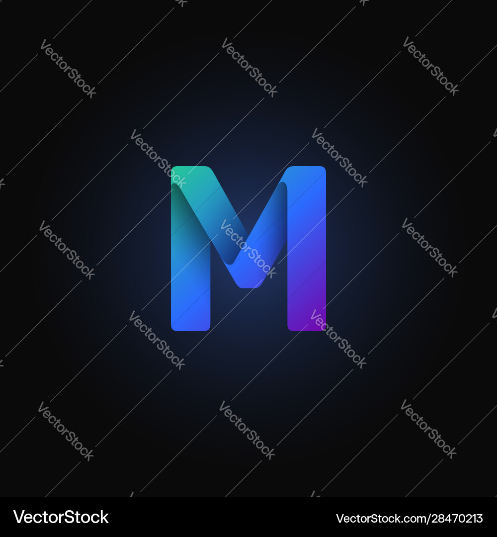 Blue paper folded character from a typeset Vector Image