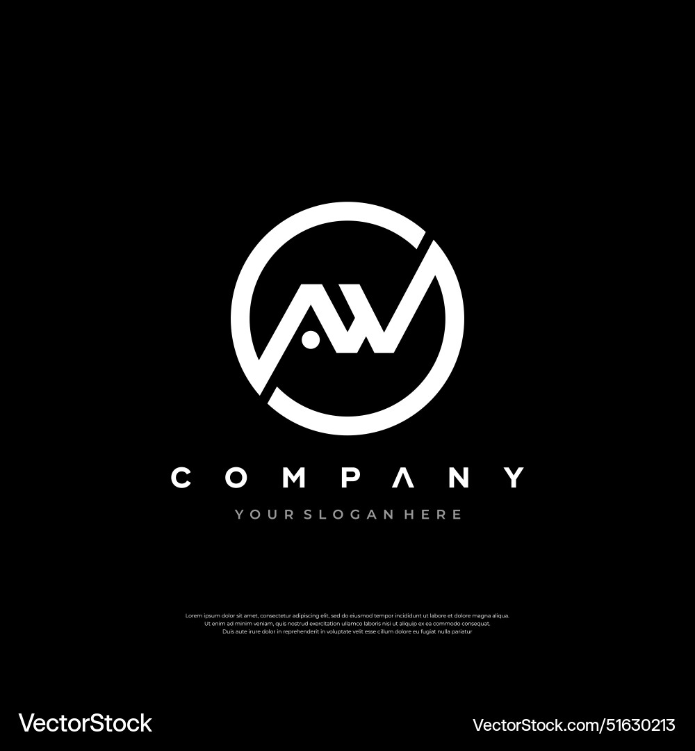 Classic aw typography circle Royalty Free Vector Image