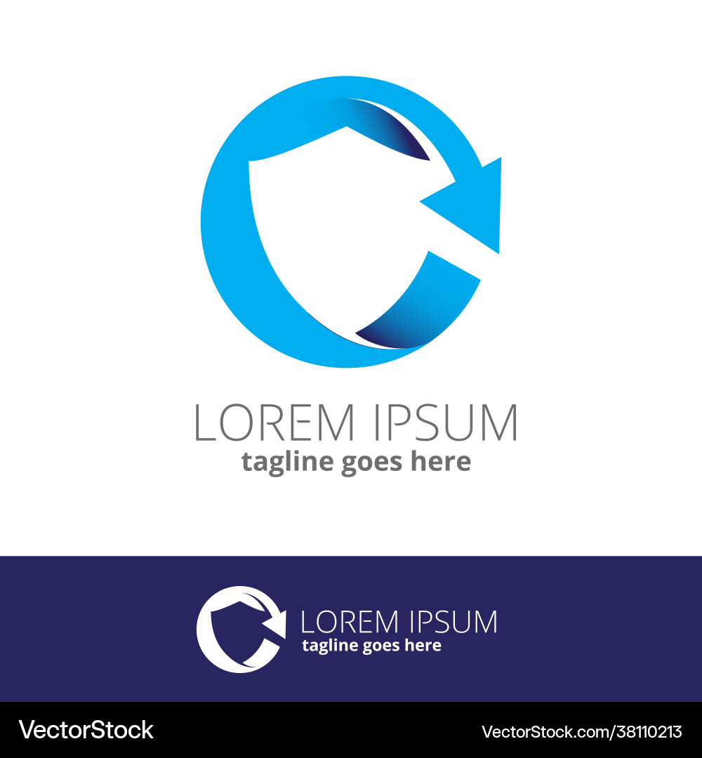 Cyber shield protection symbol Royalty Free Vector Image