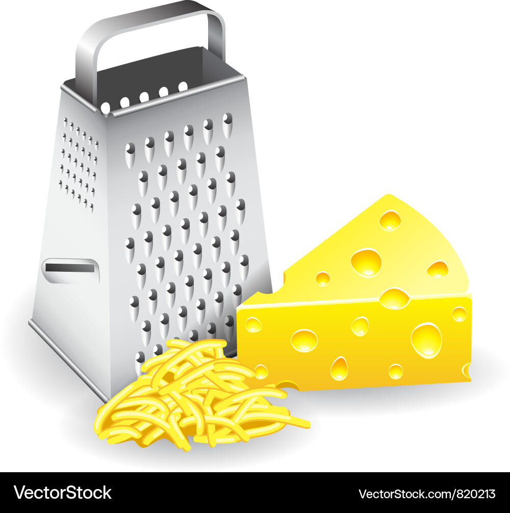 Grater and cheese Royalty Free Vector Image - VectorStock