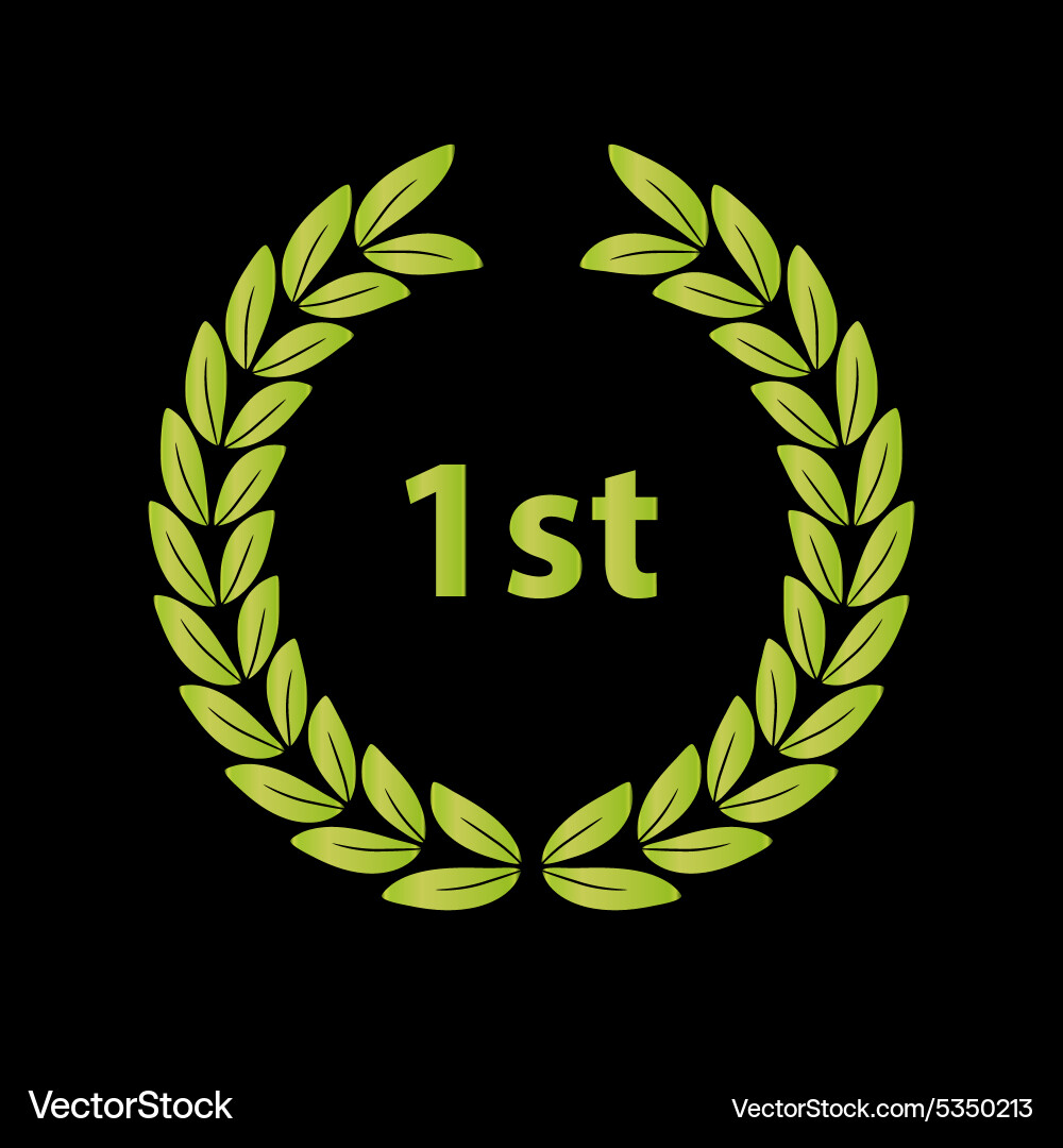 Green laurel wreath symbol victory eps10 Vector Image