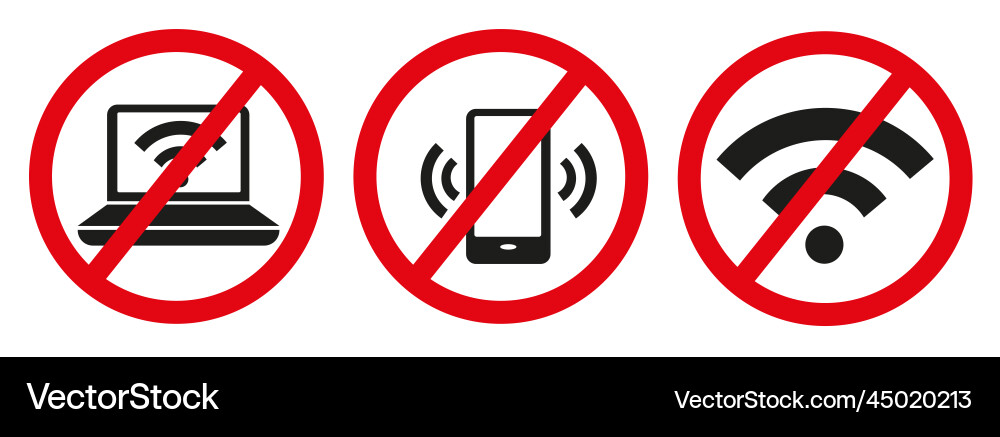 It is forbidden to use internet connection Vector Image