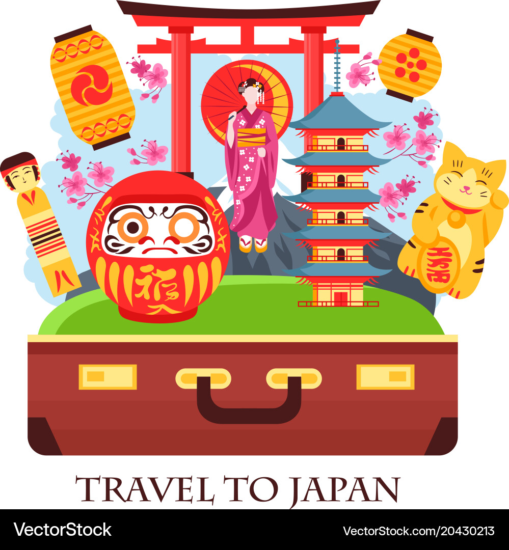Japan travel concept Royalty Free Vector Image